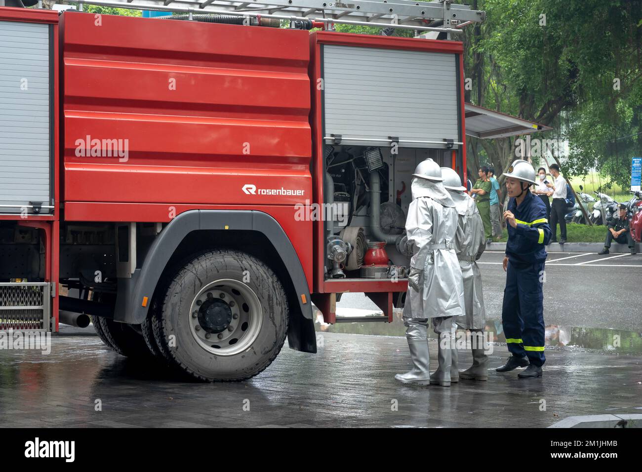 Ecopark Urban Area, Hung Yen, Vietnam - November 18, 2022: Hung Yen Provincial Fire Police held ...