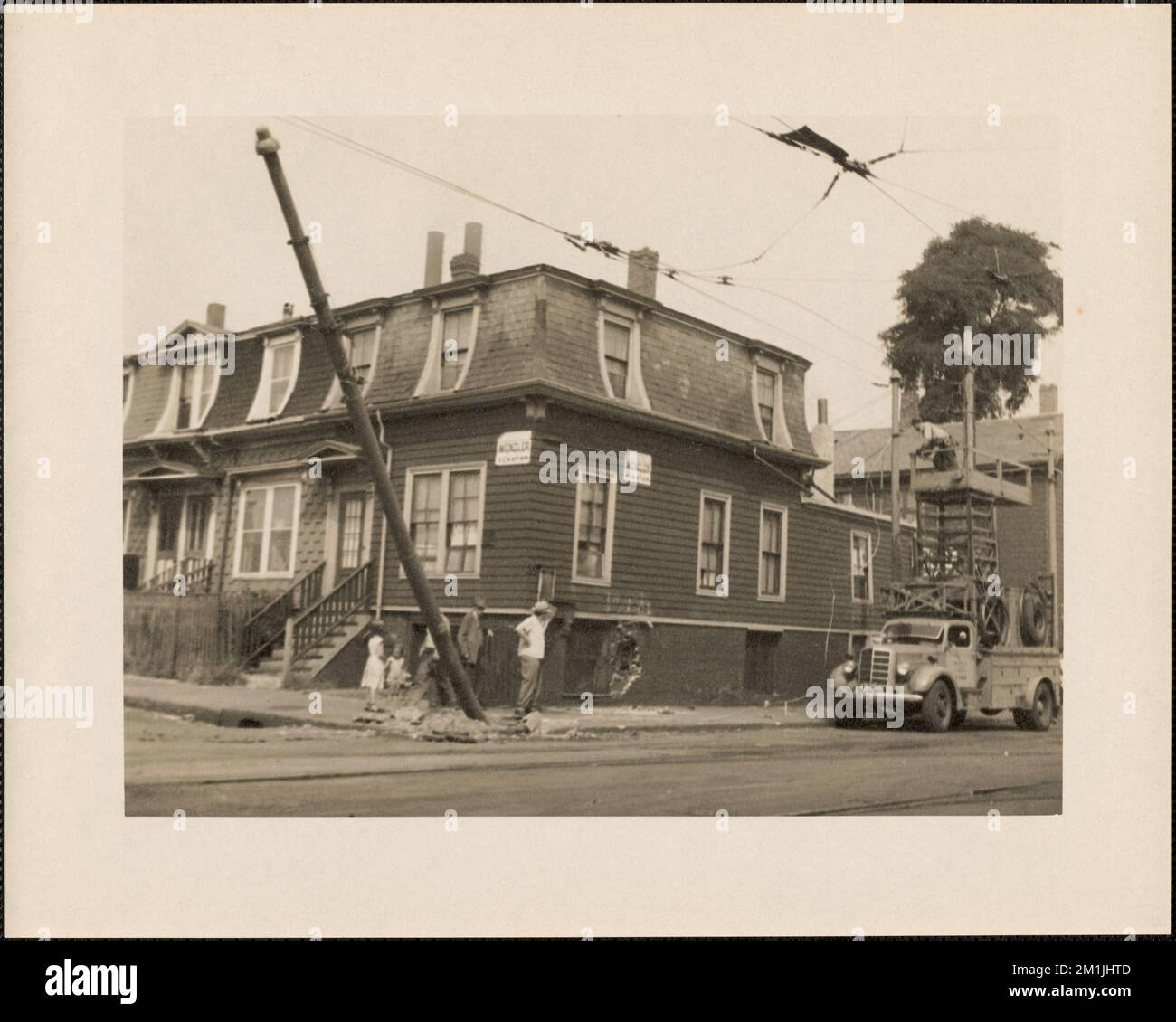 Accident car #3209 , Street railroad accidents, Utility poles, Houses ...