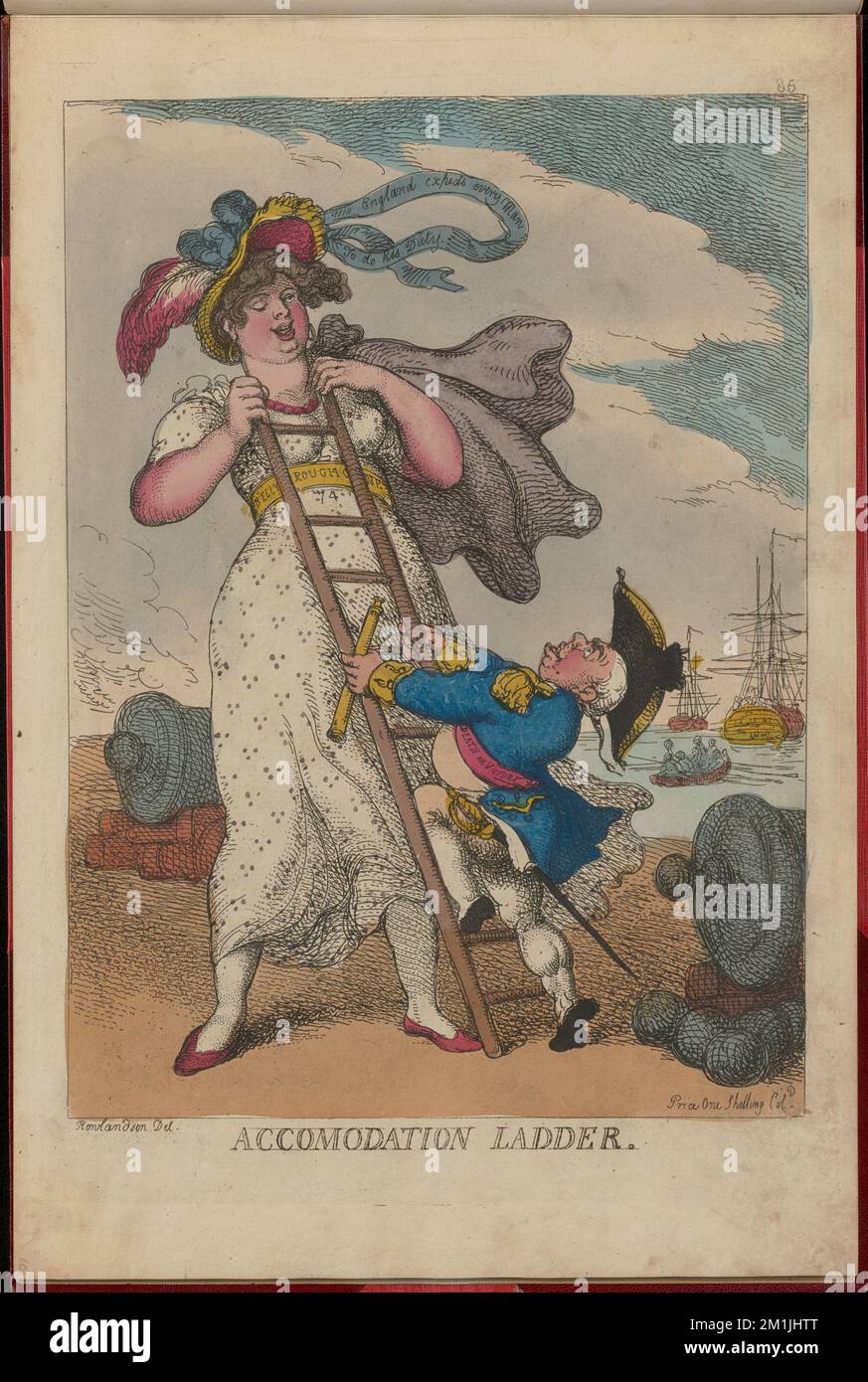 Accomodation ladder , Ladders, Admirals, Courtship. Thomas Rowlandson ...