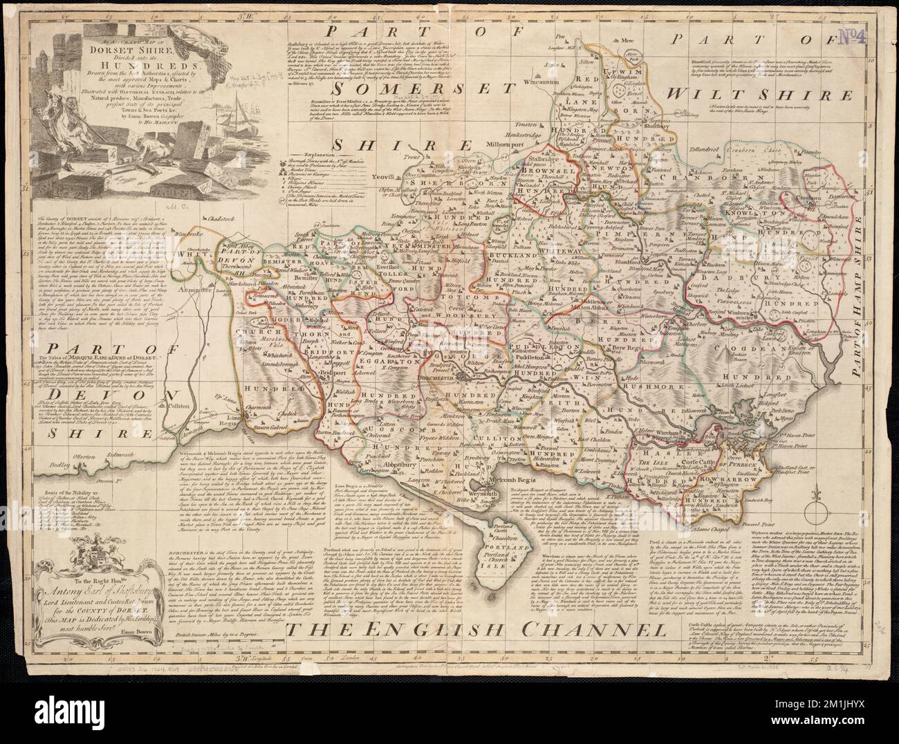 An accurate map of Dorset Shire, divided into its hundreds , Dorset ... An accurate map of Dorset Shire, divided into its hundreds , Dorset ...