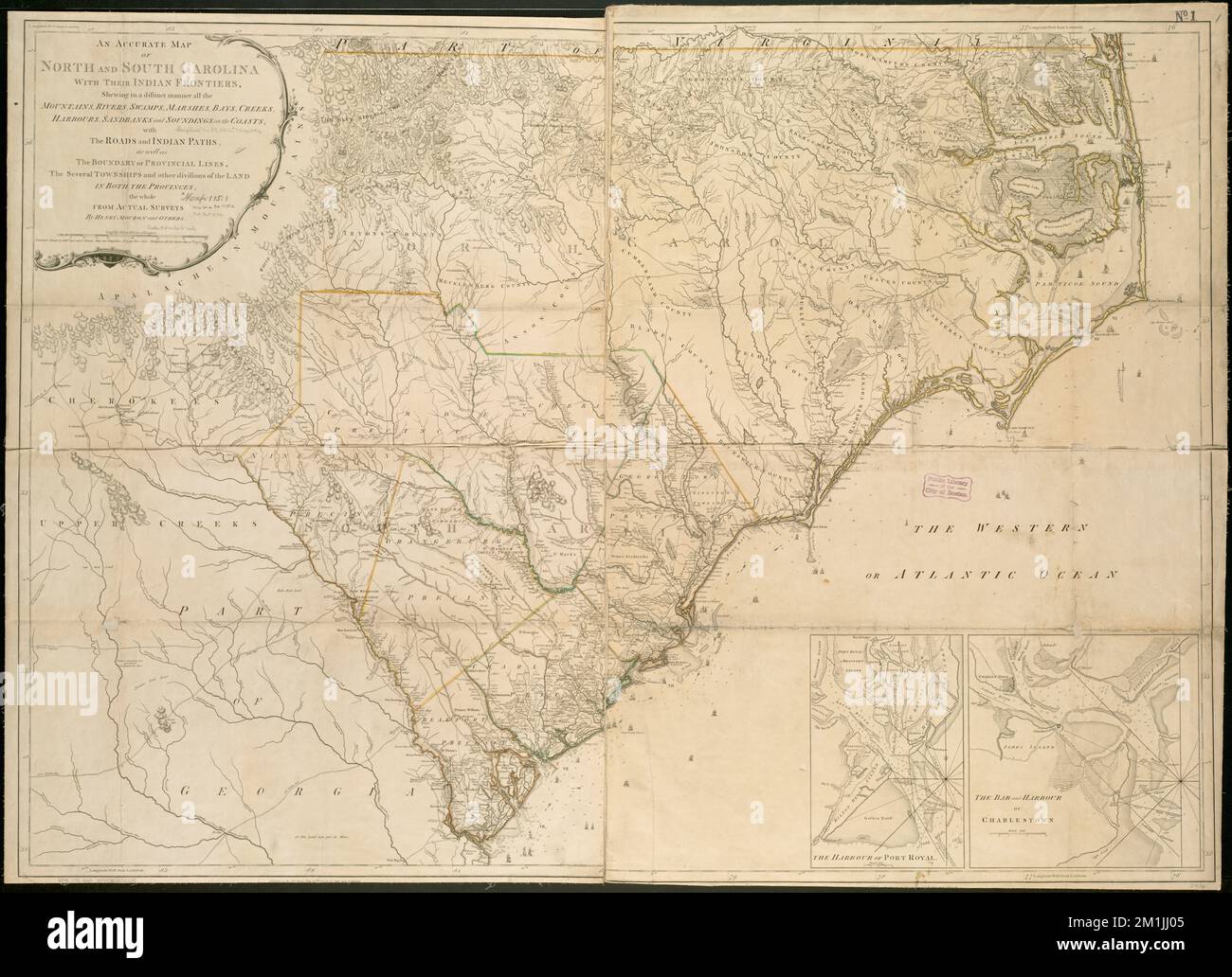 An accurate map of North and South Carolina with their Indian frontiers ...