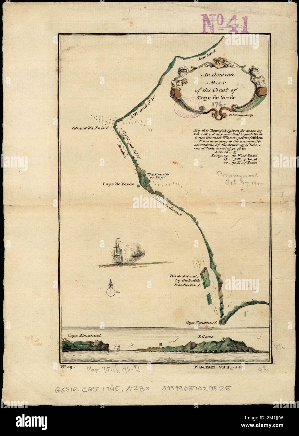 An accurate map of the coast of Cape de Verde , Cape Verde Peninsula ...