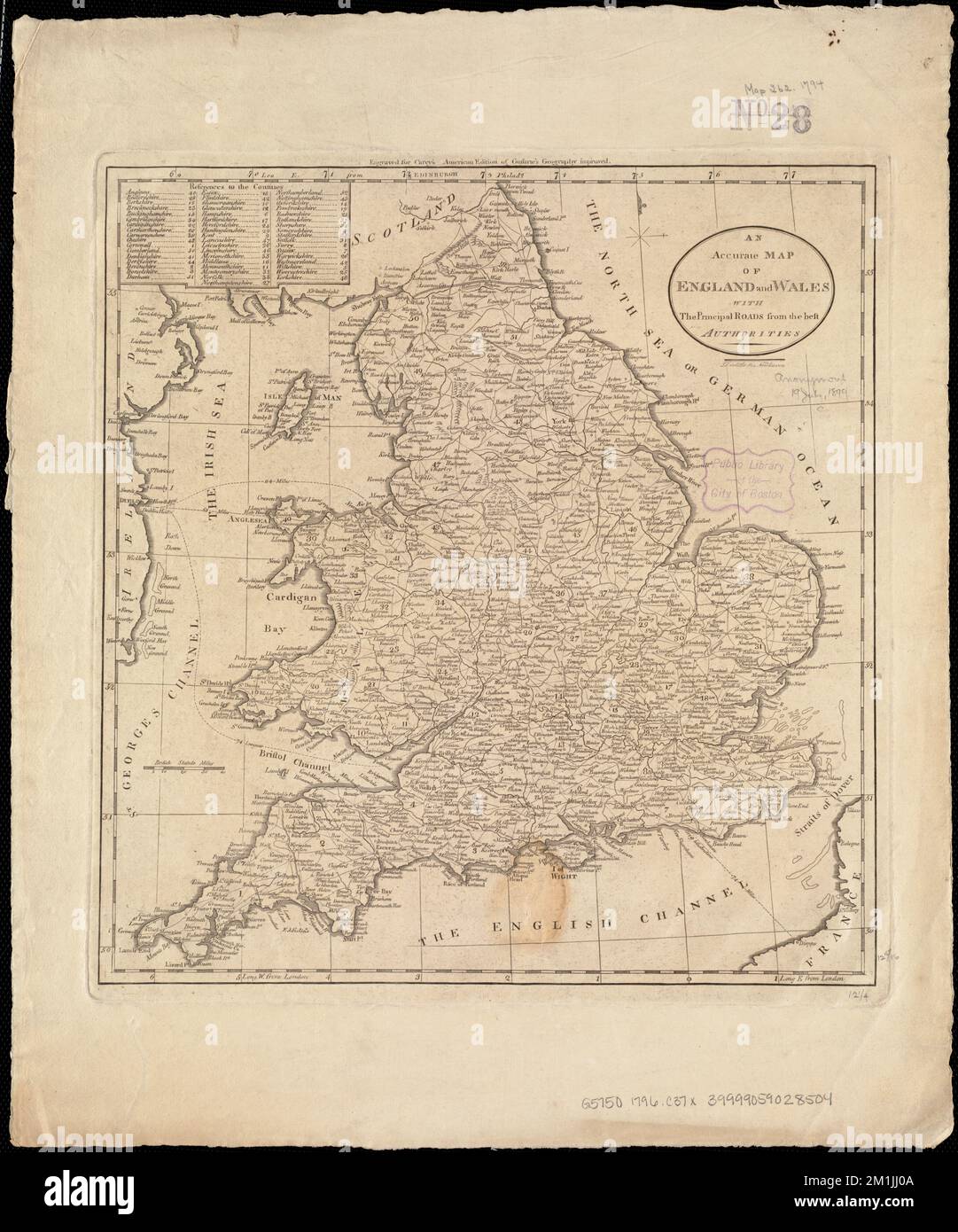 An accurate map of England and Wales with the principal roads from the ...