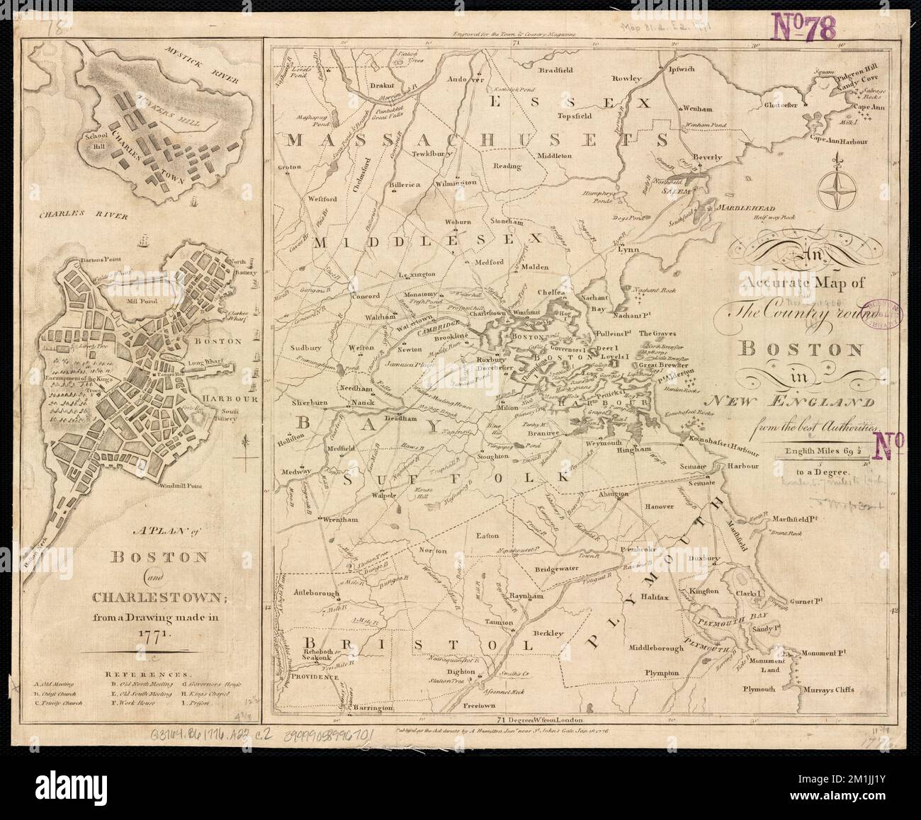 An accurate map of the country round Boston in New England from the ...