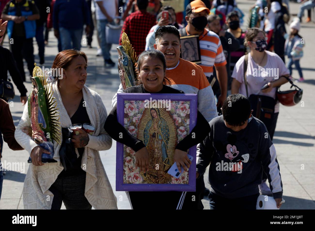 Non Exclusive: December 12, 2022, Mexico City, Mexico: Thousands of pilgrims arrive at the ...