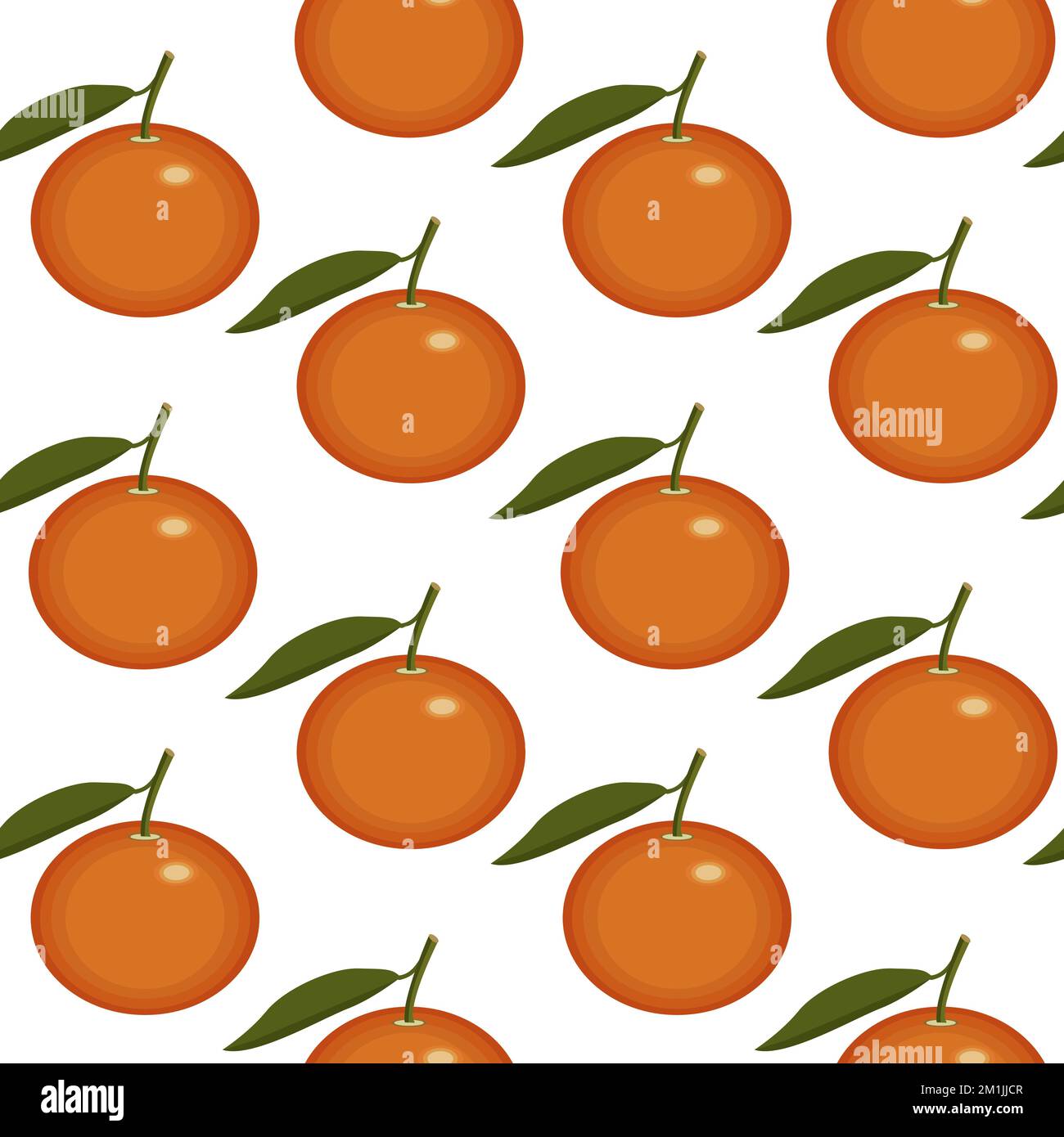Seamless pattern of mandarin oranges and leaves on white Stock Vector ...