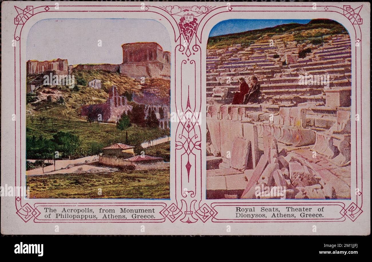 The Acropolis, from Monument of Philopappus, Athens, Greece. Royal ...