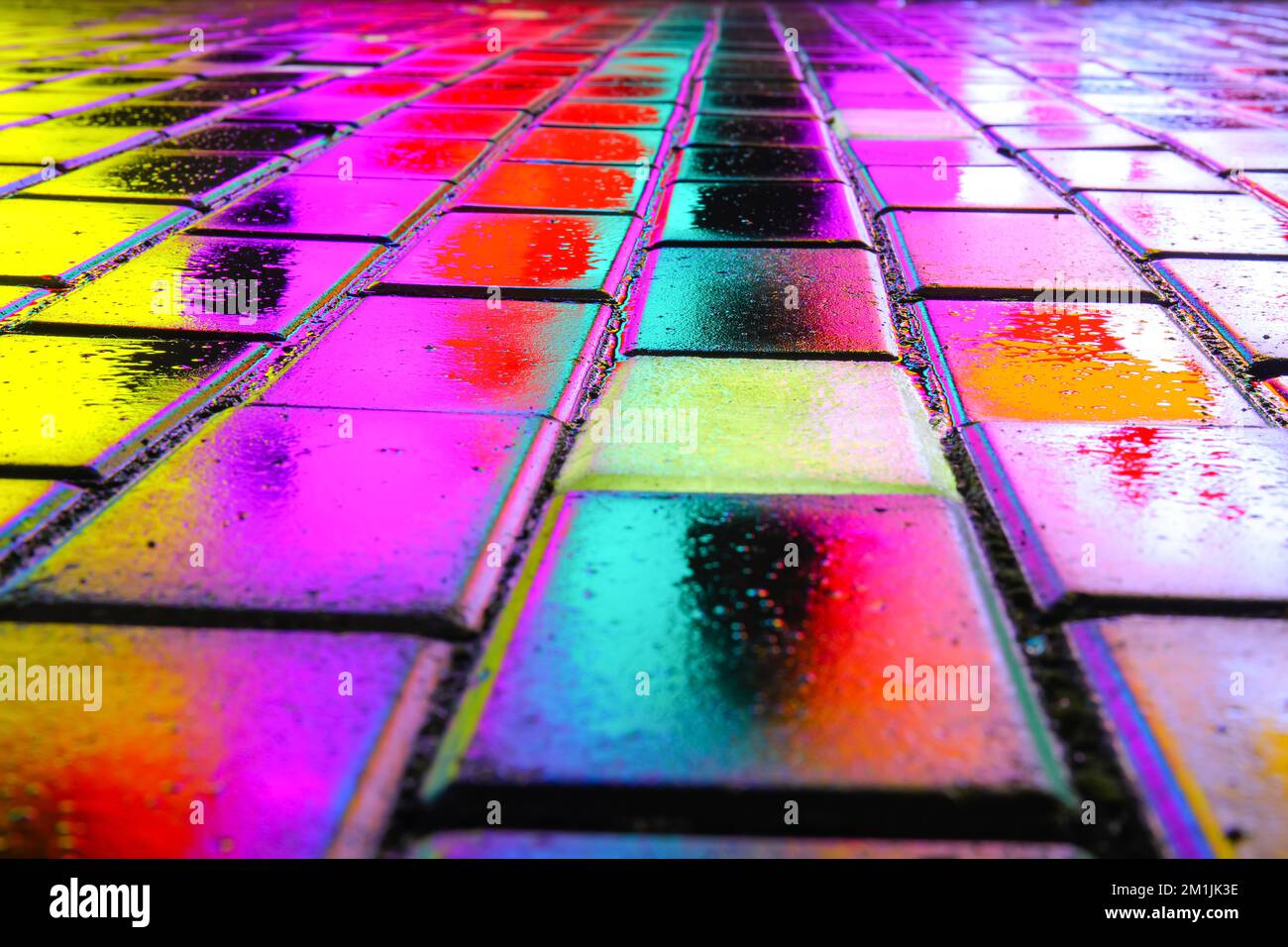Different color wet tiles as background, closeup Stock Photo - Alamy