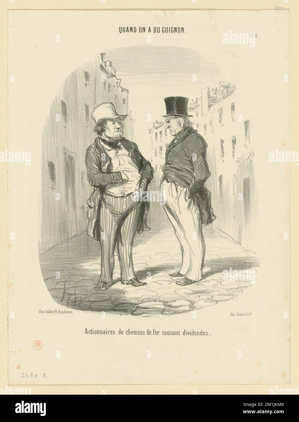 Actionnaires de chemins de fer causant dividendes. Honoré Daumier (1808 ...