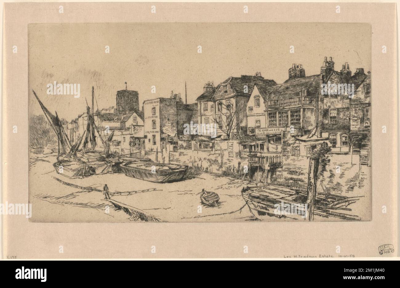 The 'Adam and Eve,' old Chelsea , Boats, Rivers, Houses, Embankments ...