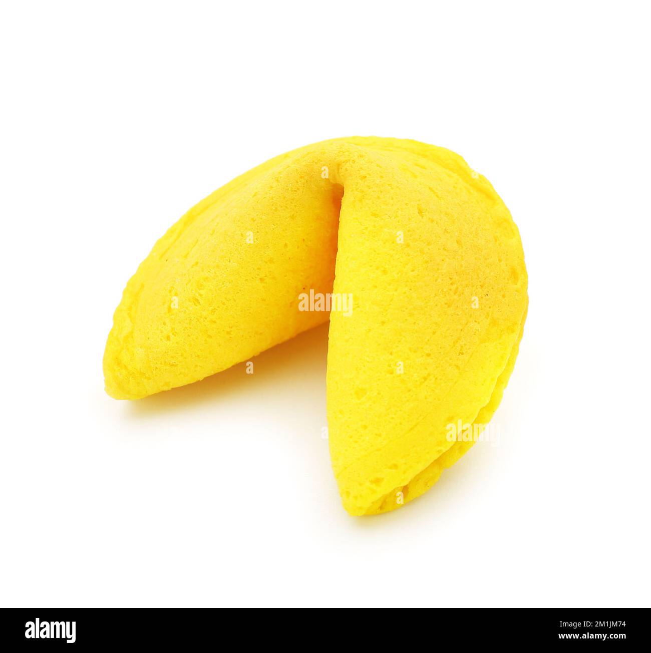 Yellow fortune cookie on white background Stock Photo - Alamy
