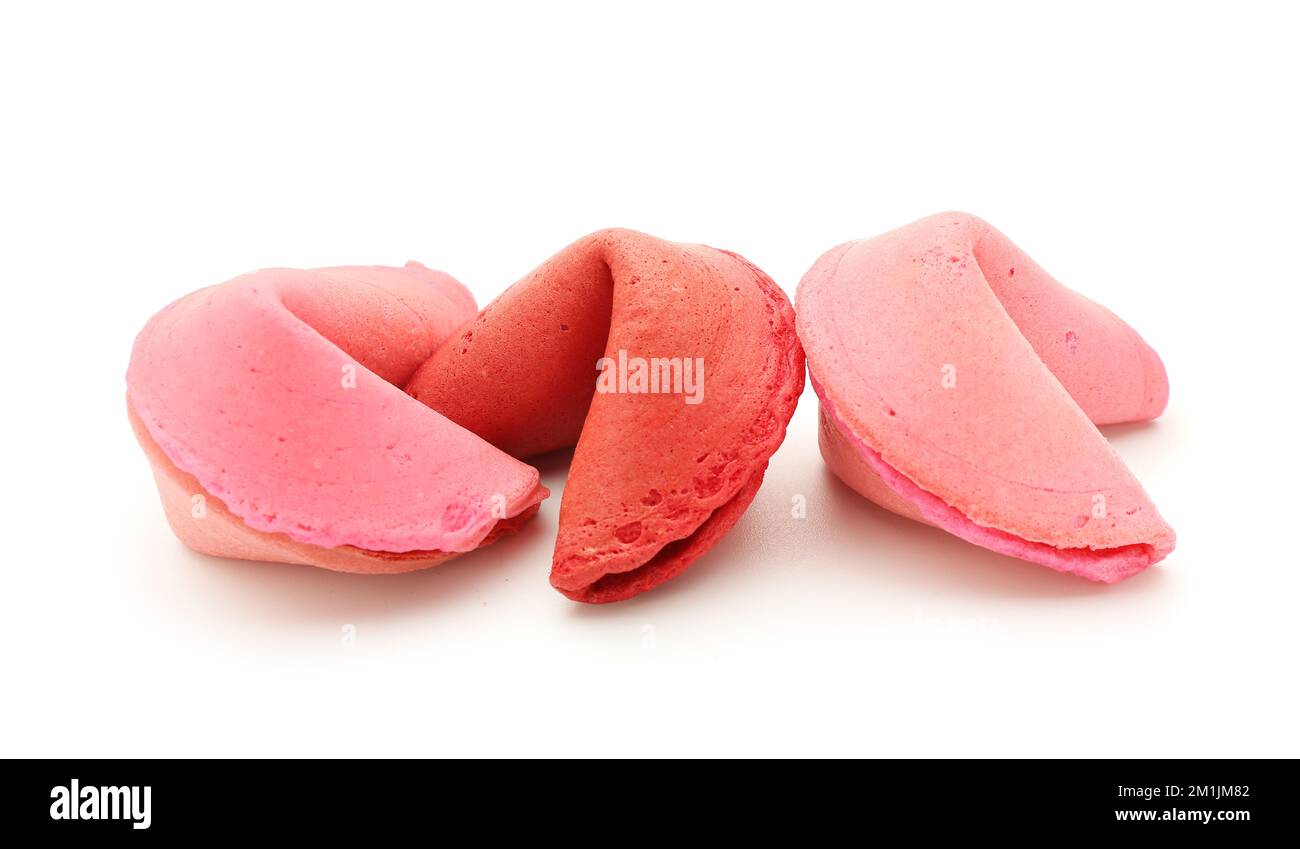 Colorful fortune cookies on white background Stock Photo - Alamy