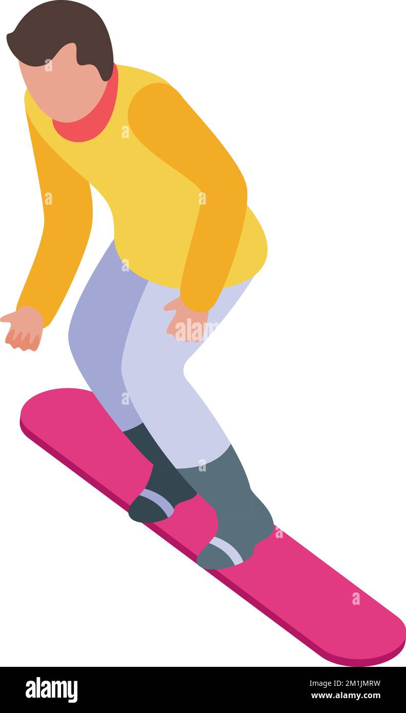 Snowboarding kid icon isometric vector. Sport school. Active sport ...