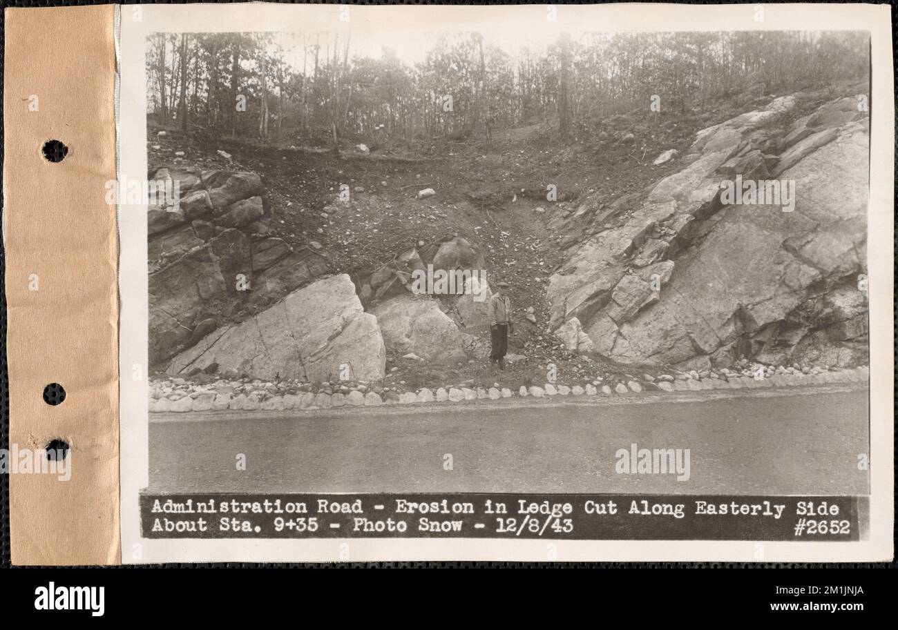 Administration Road, erosion in ledge cut along easterly side about ...
