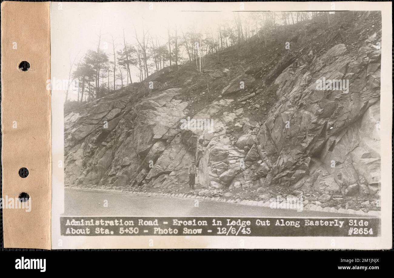 Administration Road, erosion in ledge cut along easterly side about ...