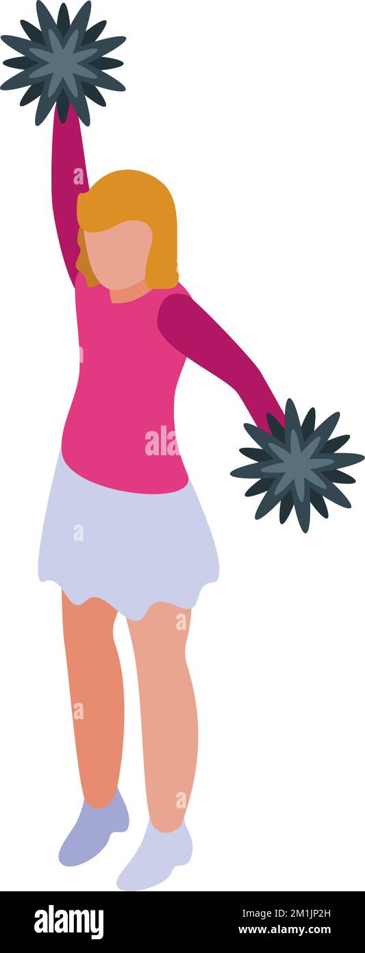 Cheer girl icon isometric vector. Dance woman. Student cute Stock ...