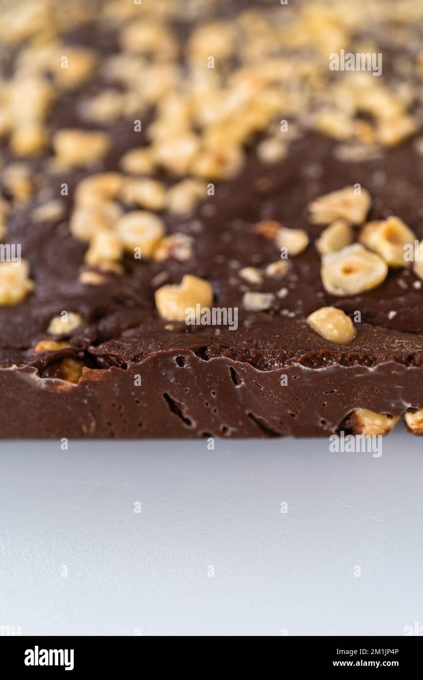 Chocolate hazelnut fudge Stock Photo - Alamy