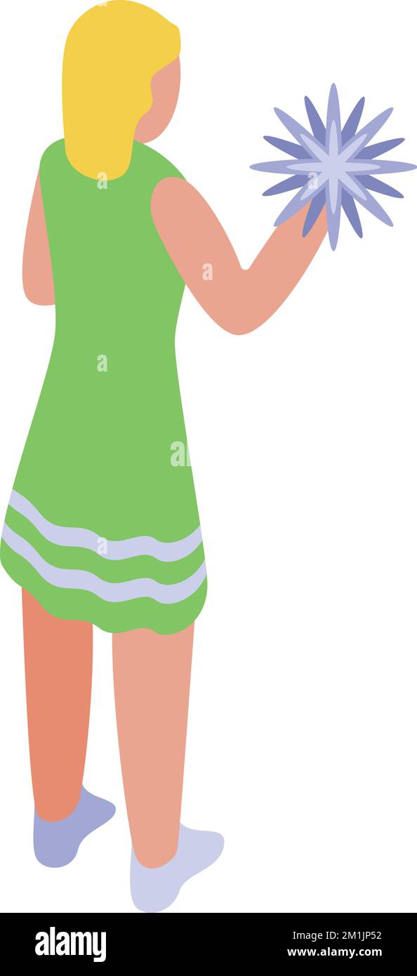 Child dance icon isometric vector. Cheer girl. Student cute Stock ...