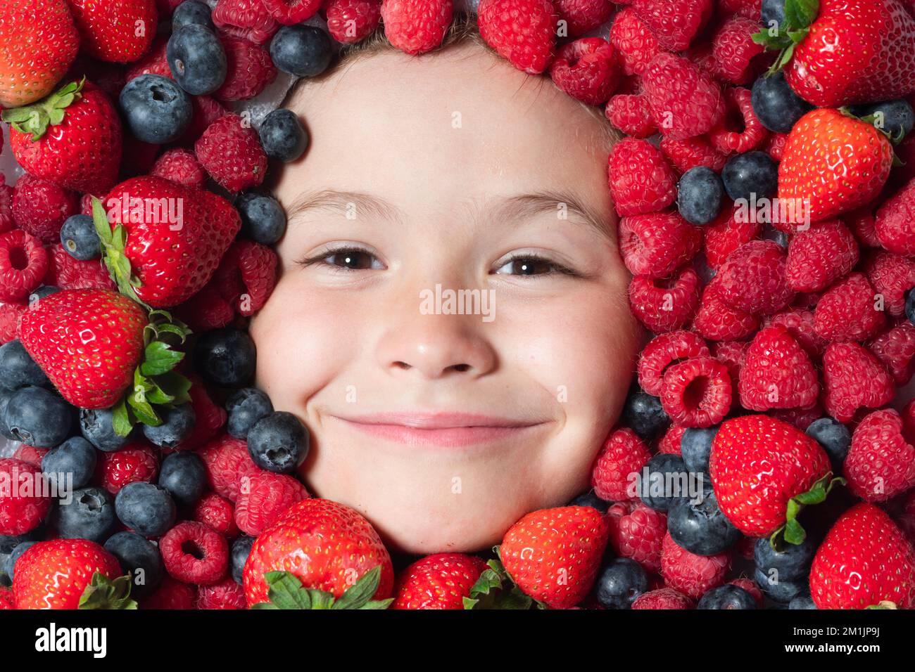 Mix of strawberry, blueberry, raspberry, blackberry background. Berries ...