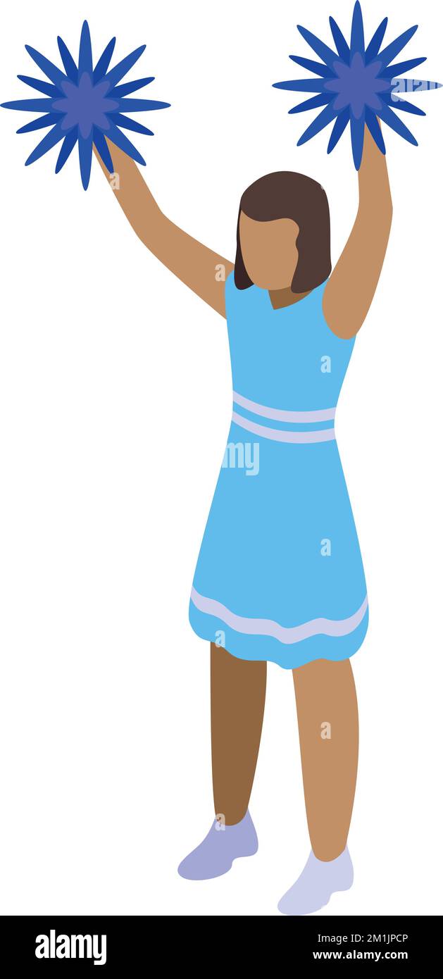 Cute dancer icon isometric vector. Cheer girl. School team Stock Vector ...