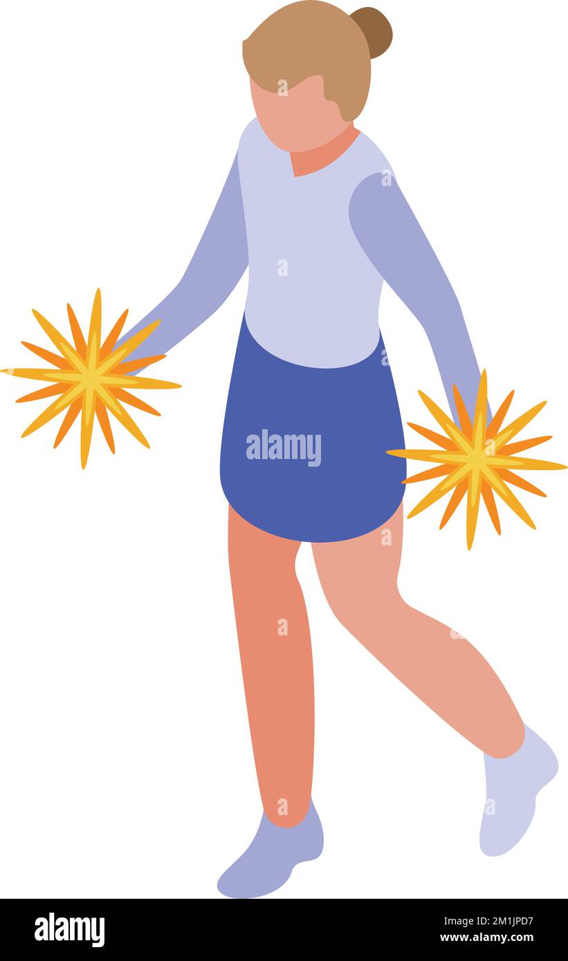Cheer girl icon isometric vector. School cheerleader. Dancer art Stock ...