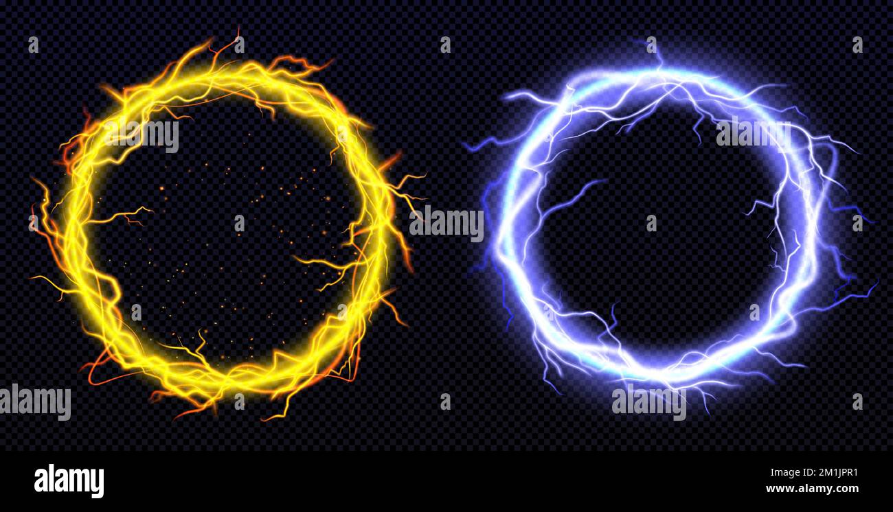 Set of round lightning frames png isolated on transparent background ...