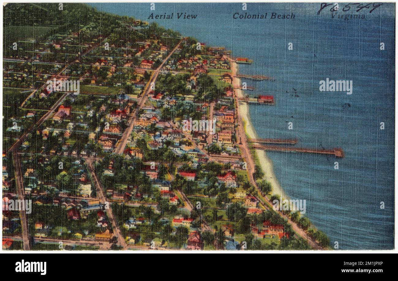 Aerial view of Colonial Beach, Virginia , Cities & towns, Tichnor ...