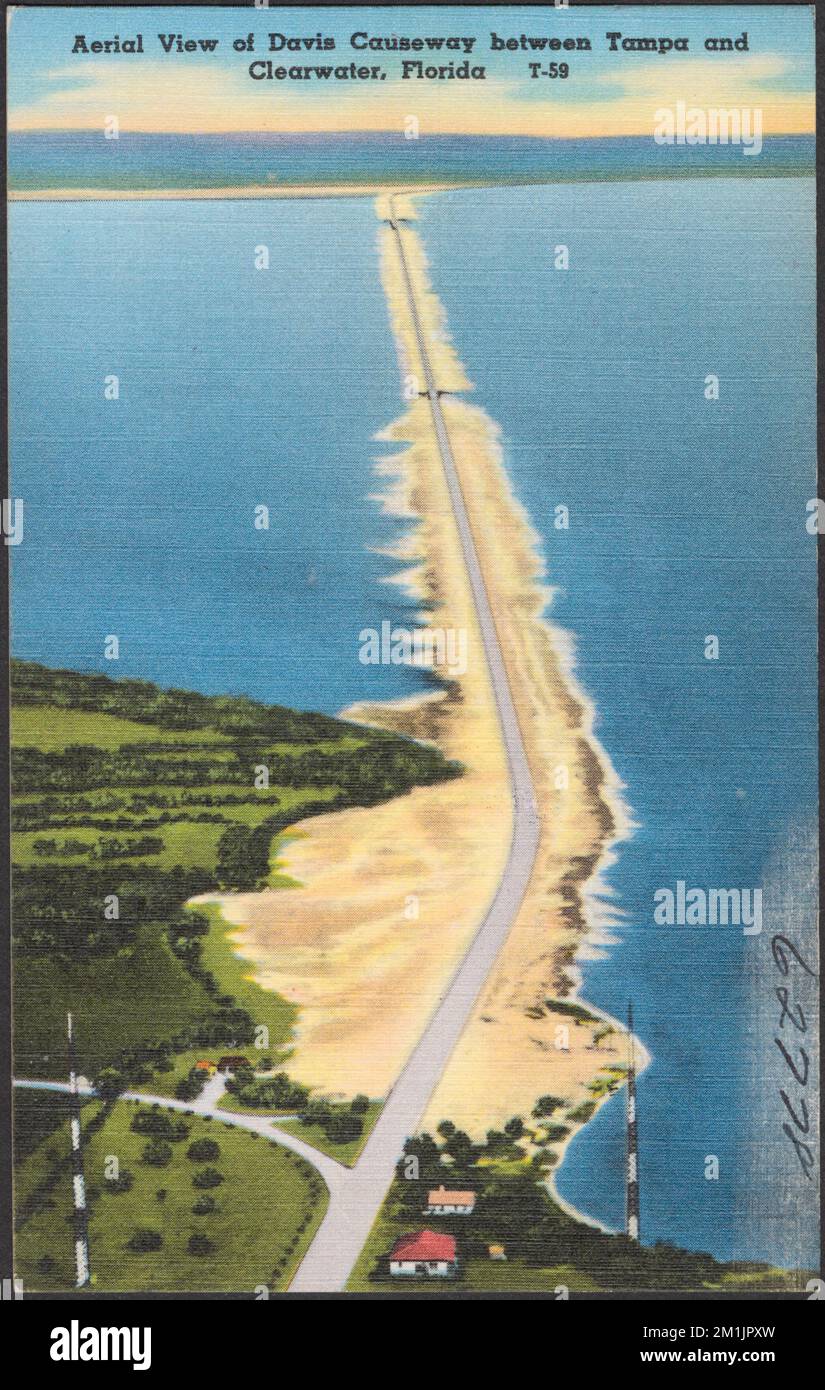 Aerial view of Davis Causeway between Tampa and Clearwater, Florida ...