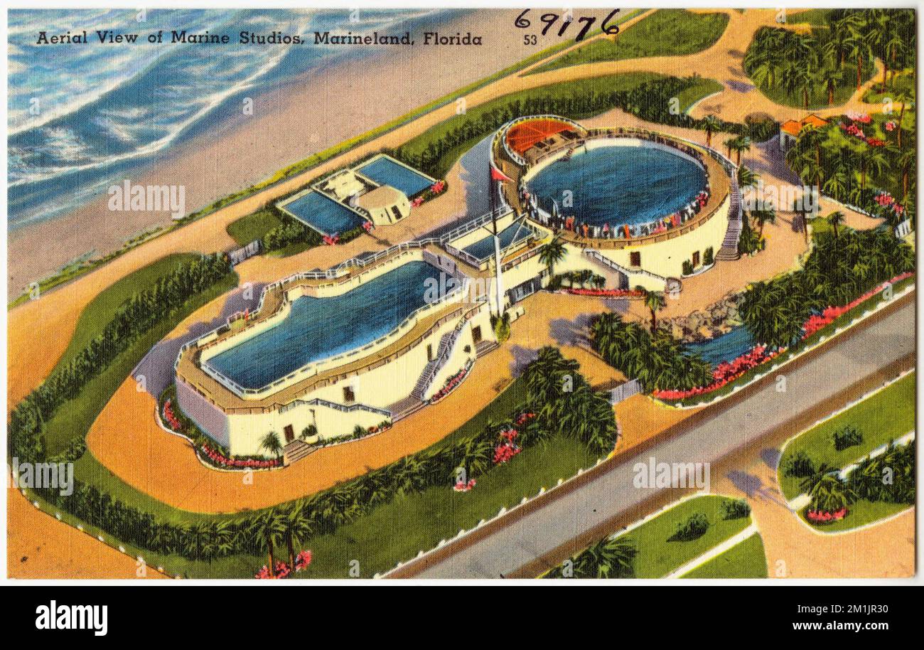 Aerial view of Marine Studios, Marineland. Florida , Sports ...