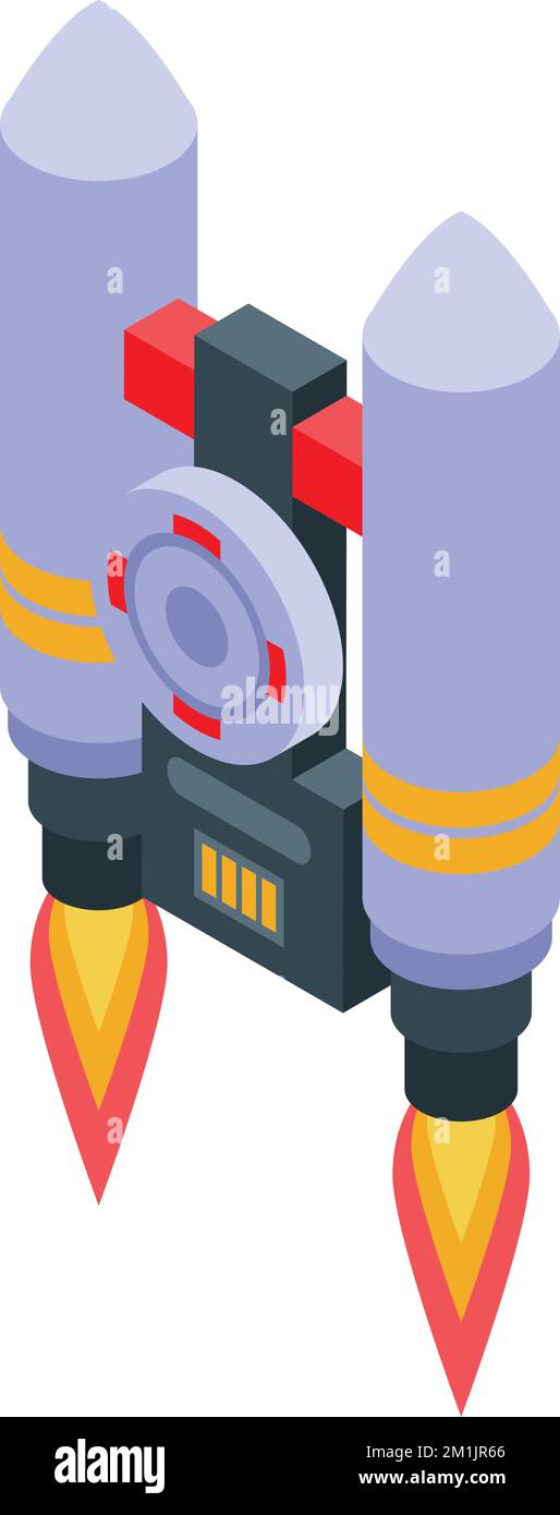 Rocket jet icon isometric vector. Fire jetpack. Future pack Stock ...