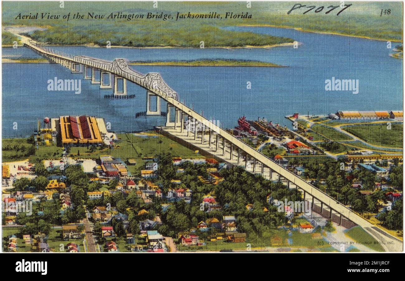 Aerial view of the new Arlington Bridge, Jacksonville, Florida ...