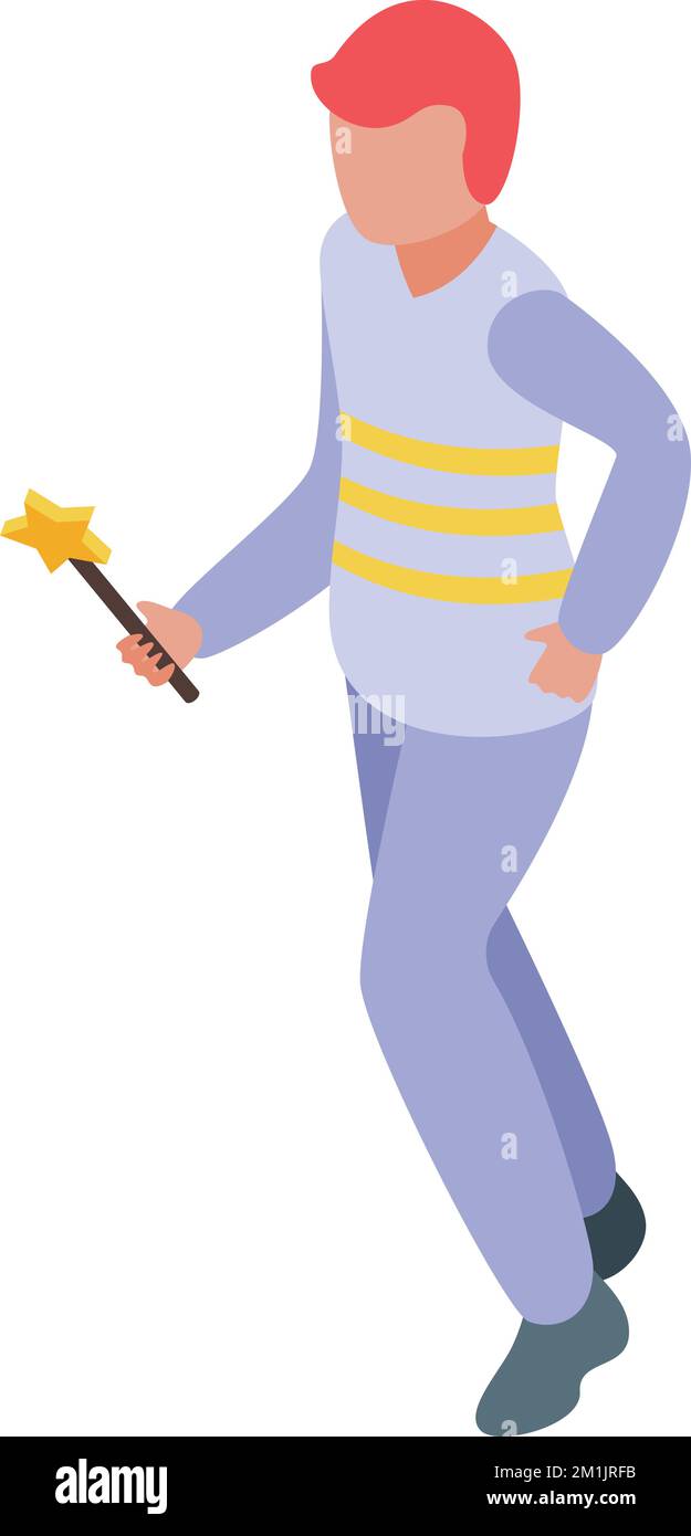 Magic wand actor icon isometric vector. Kid lesson. Children skill ...