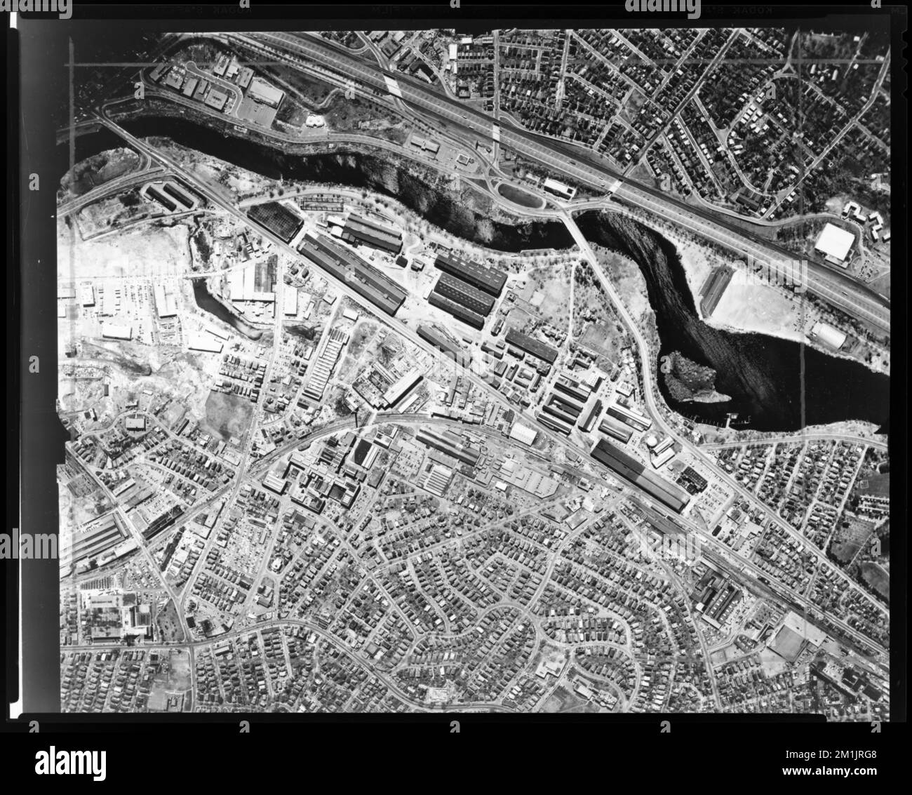 Aerial view mass buildings Black and White Stock Photos & Images - Alamy