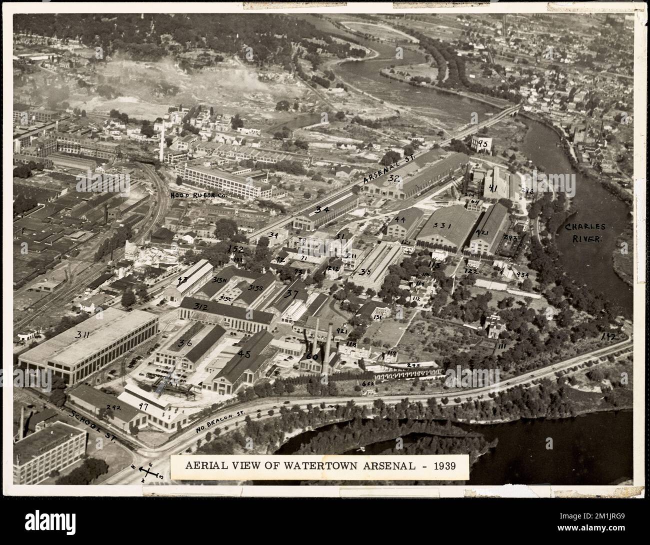 Aerial view of Watertown Arsenal , Armories, Watertown Arsenal Mass ...