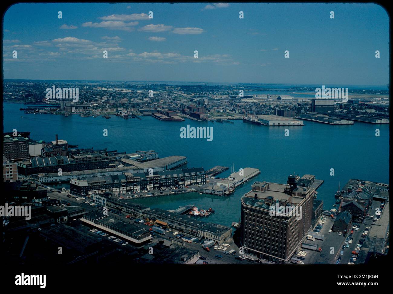 Aerial view of wharfs on harbor, Boston , Piers & wharves, Harbors ...