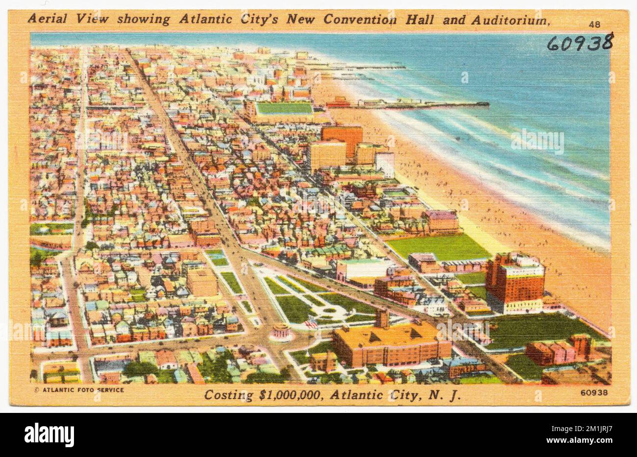 Aerial view showing Atlantic City's new convention hall and auditorium ...