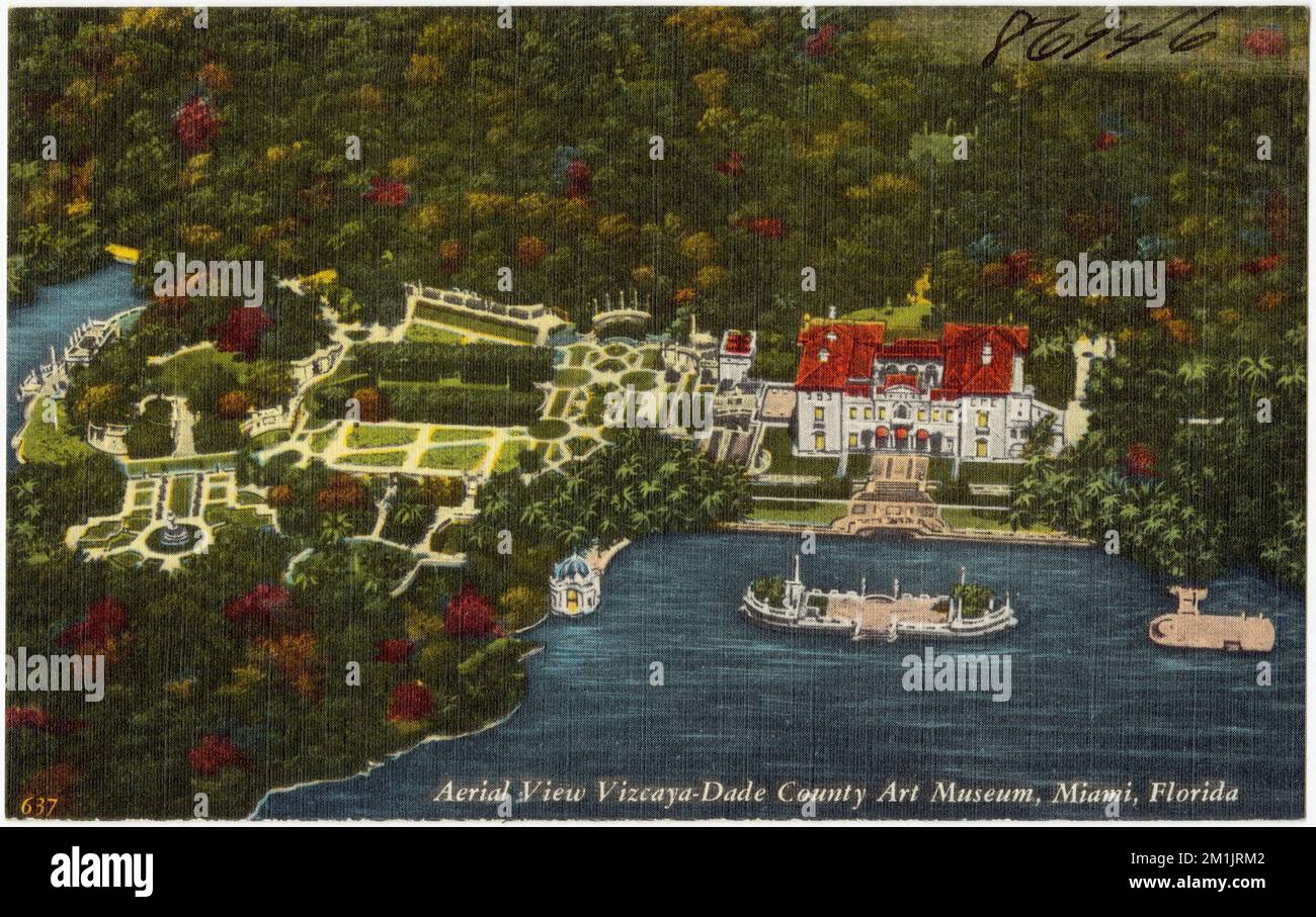 Aerial view Vizcaya-Dade County art museum, Miami, Florida , Galleries ...