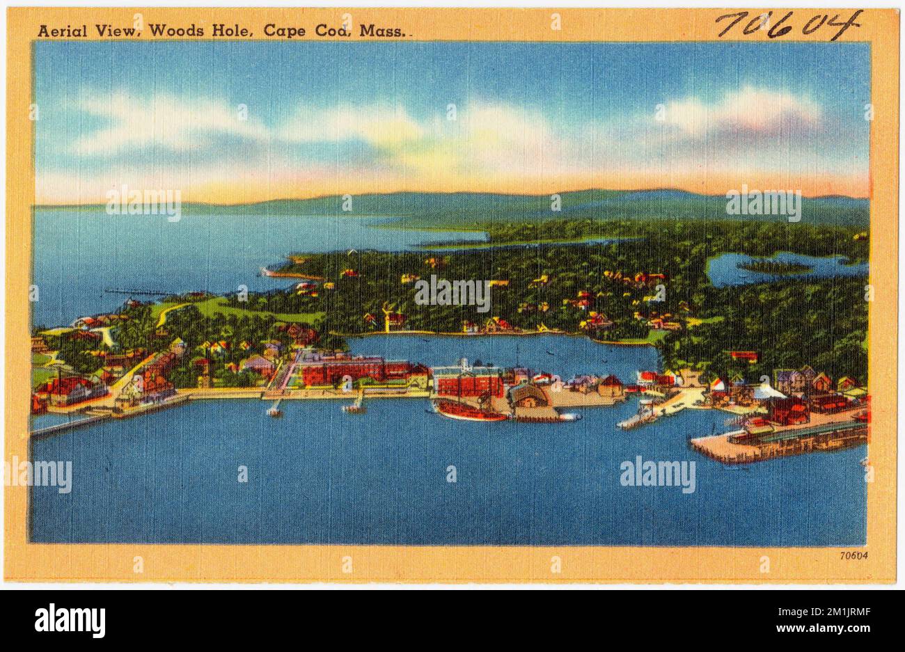 Aerial view, Woods Hole, Cape Cod, Mass. , Cities & towns, Tichnor ...