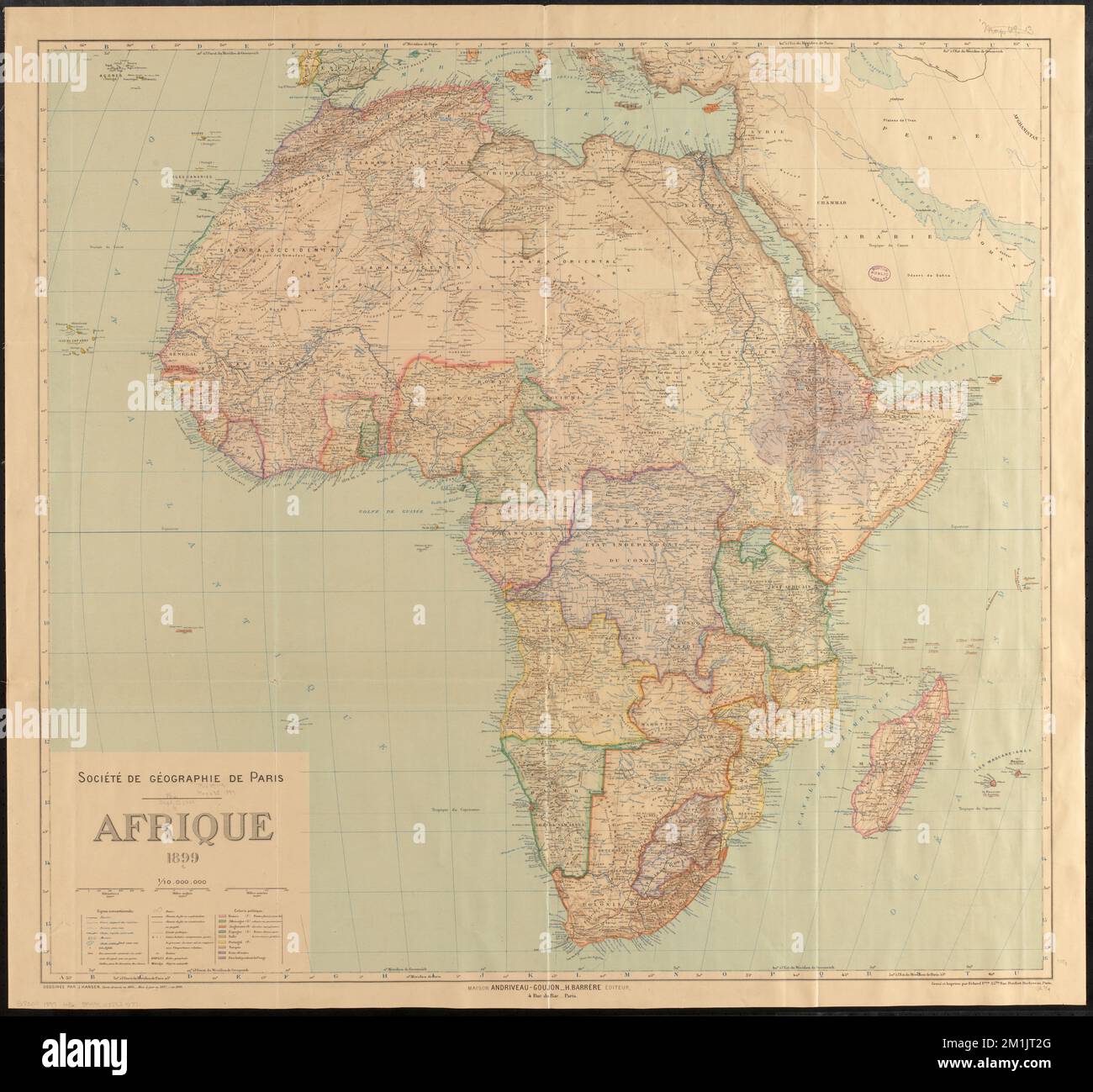 Afrique 1899 , Africa, Maps Norman B. Leventhal Map Center Collection Stock Photo - Alamy