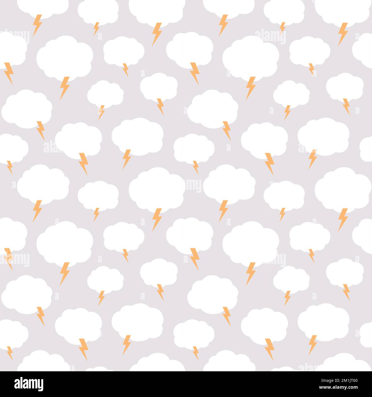 Hand drawn overcast sky seamless pattern. Cloudy sky, thunderstorm ...