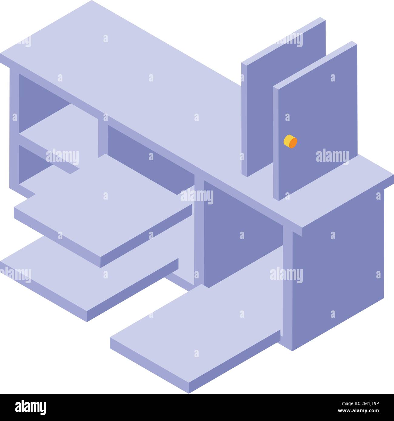 Office desktop icon isometric vector. Wood work. Box inside Stock ...
