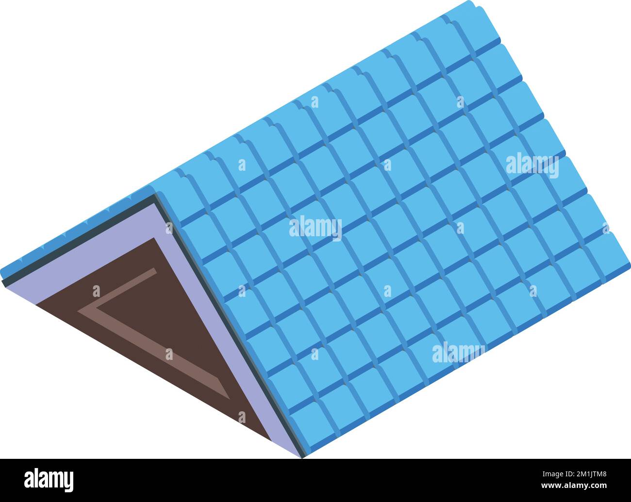 Blue roof icon isometric vector. House repair. Drain tile Stock Vector ...
