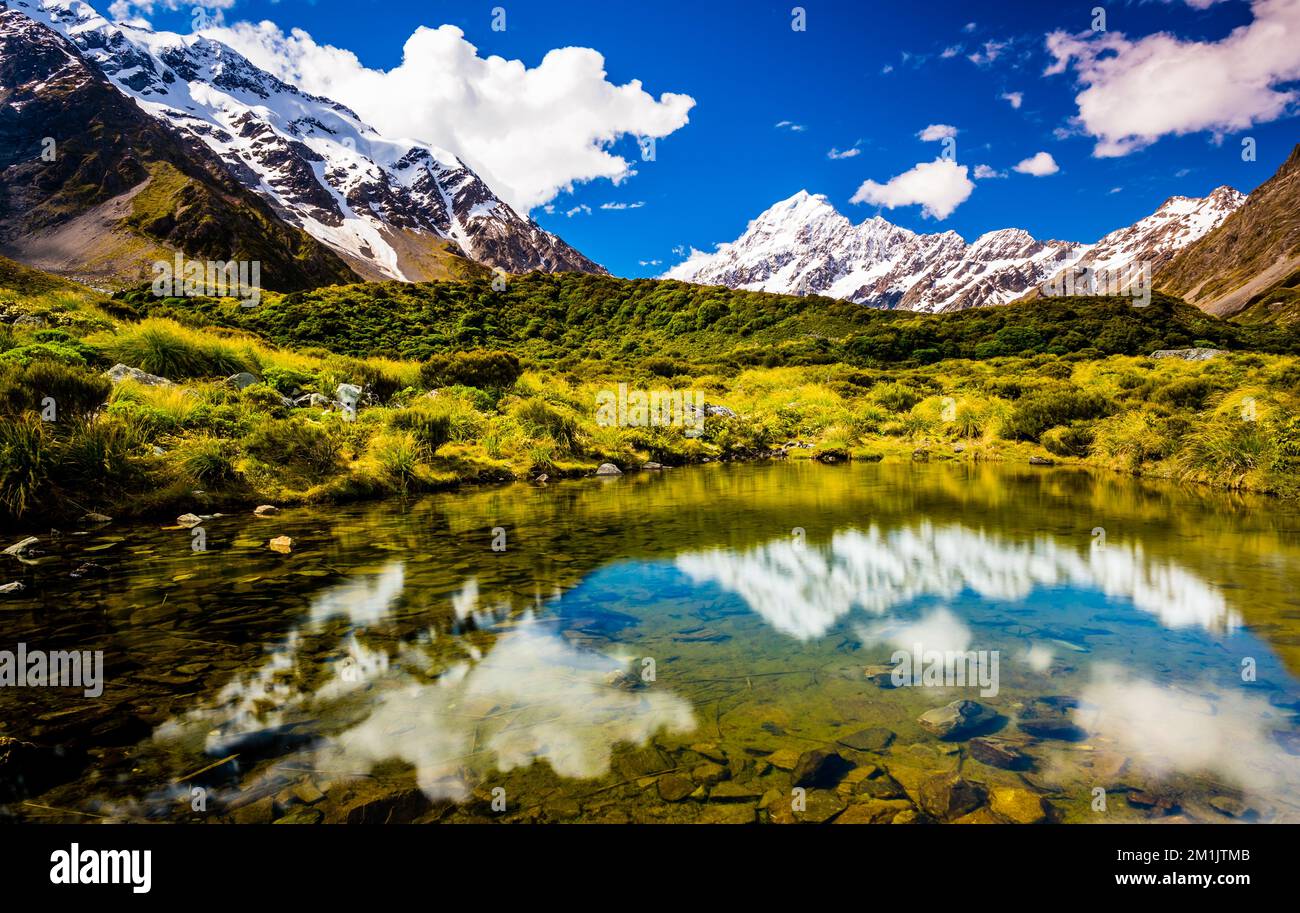 Mount Cook and Reflection Stock Photo - Alamy