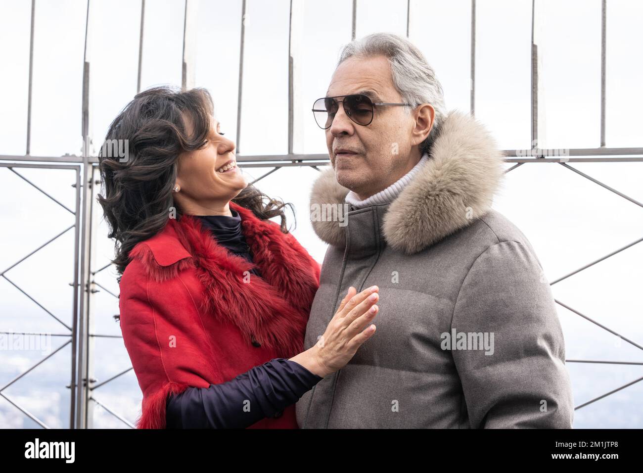 Veronica Berti Bocelli and Andrea Bocelli visit the Empire State ...