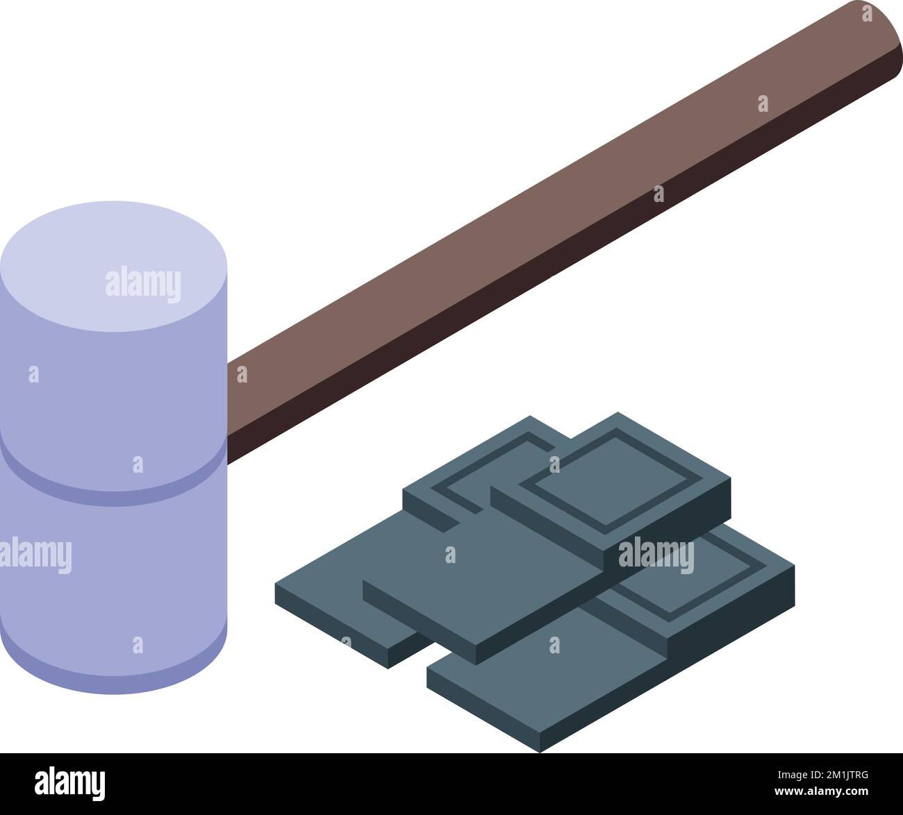 Floor rubber hammer icon isometric vector. Repair worker. House ...