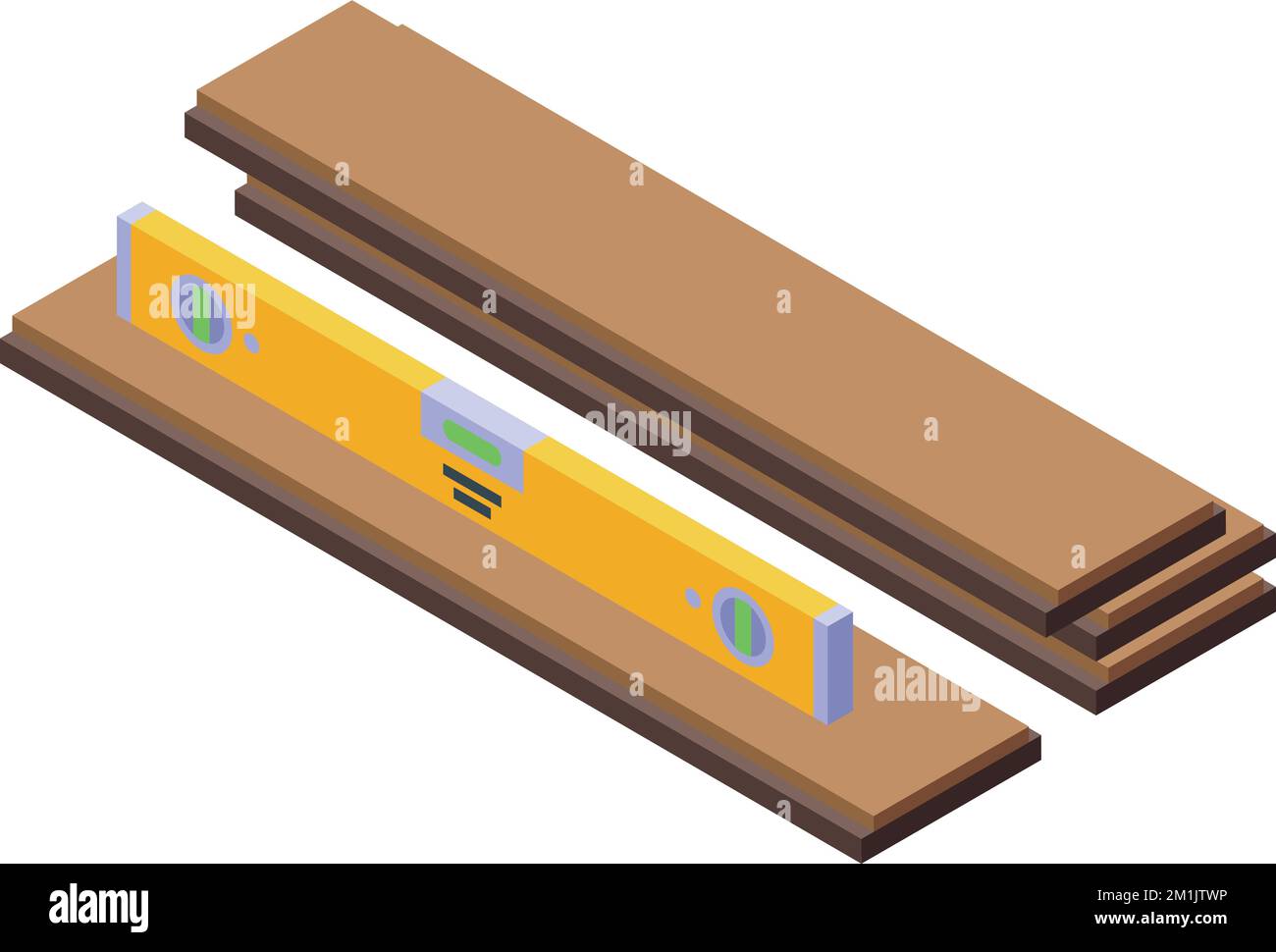 Floor balance bar icon isometric vector. Room interior. Repair parquet ...