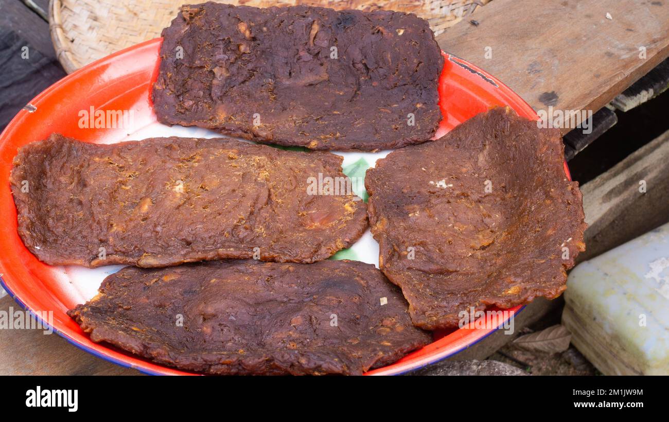 Lempok or dodol durian, traditional sweet dish from Indonesia, made ...