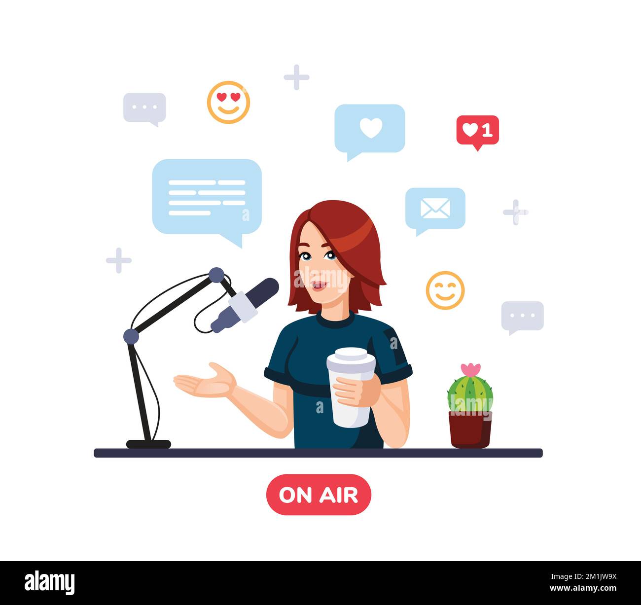 Cartoon girl talking hi-res stock photography and images - Alamy