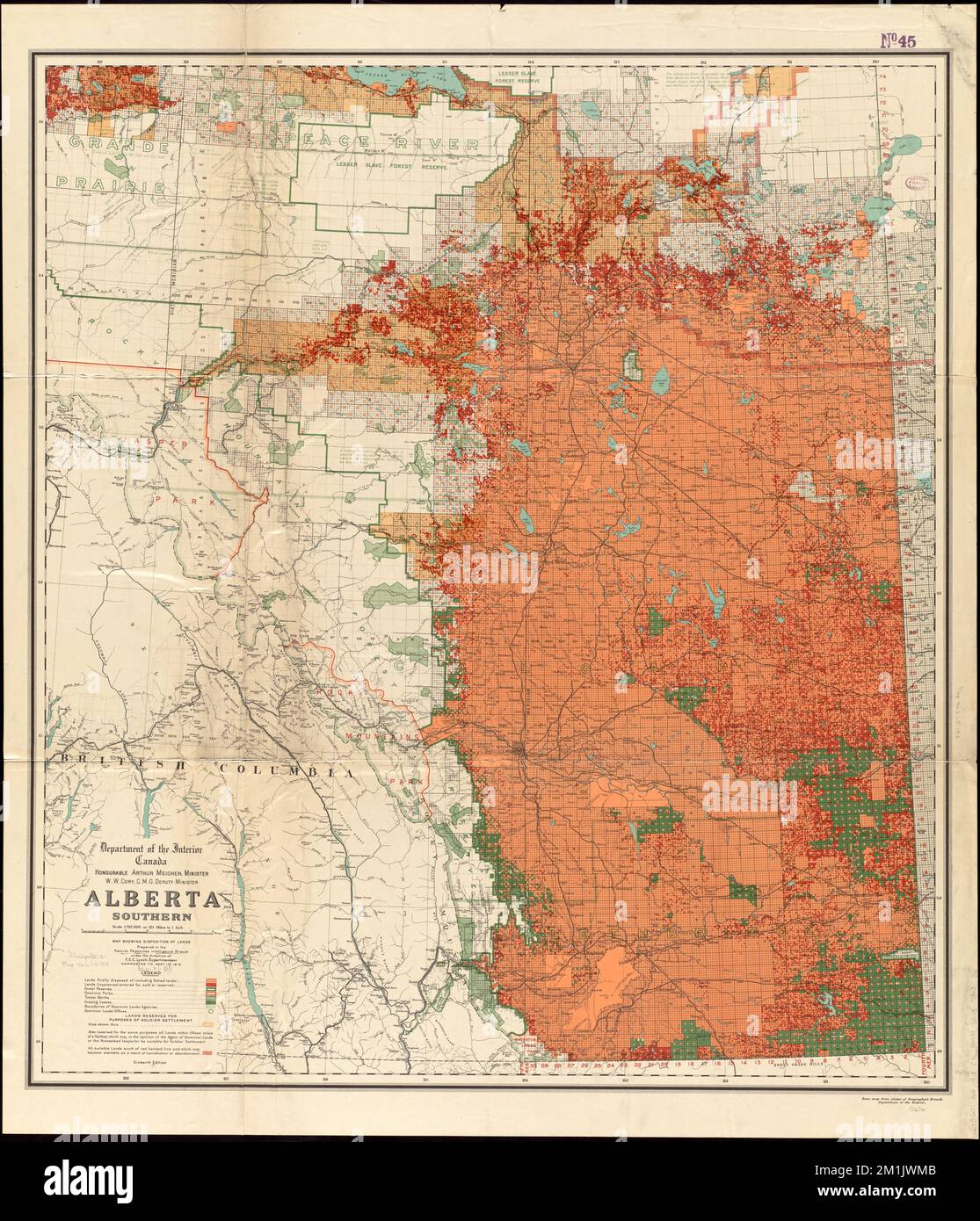 Alberta, southern : map showing disposition of lands , Land use ... Alberta, southern : map showing disposition of lands , Land use ...