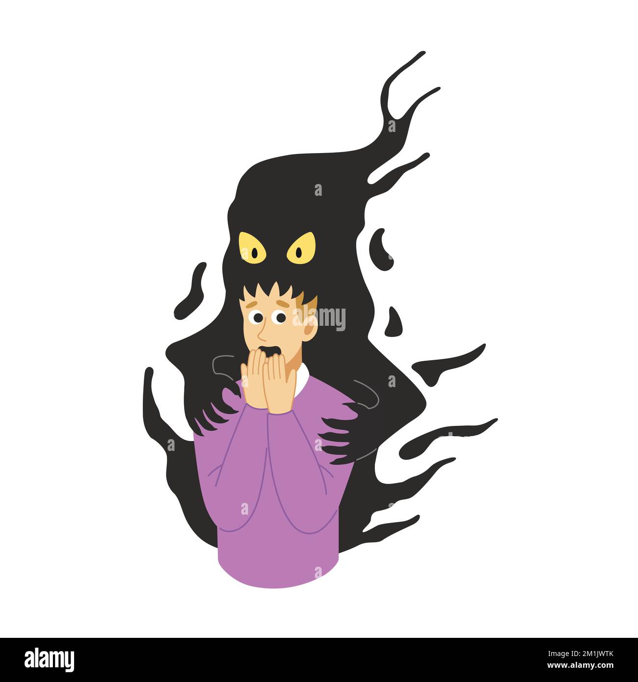 Psychological instability concept. Man suffering from Mental problems ...